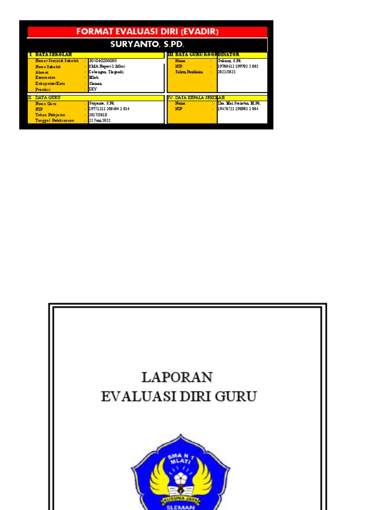 Buku Kerja 4 Evaluasi Diri Dan RTL Guru | PDF | Karier & Perkembangan