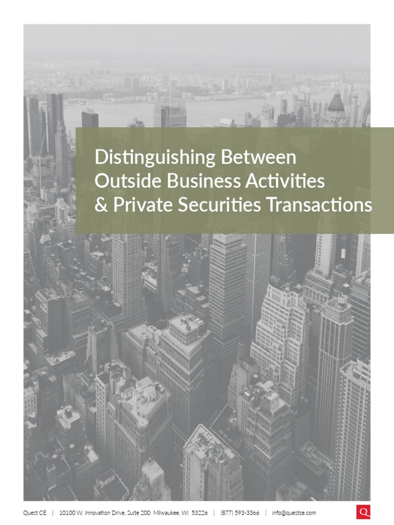 Distinguishing Between OBAs and PSTs | PDF | Financial Industry ...