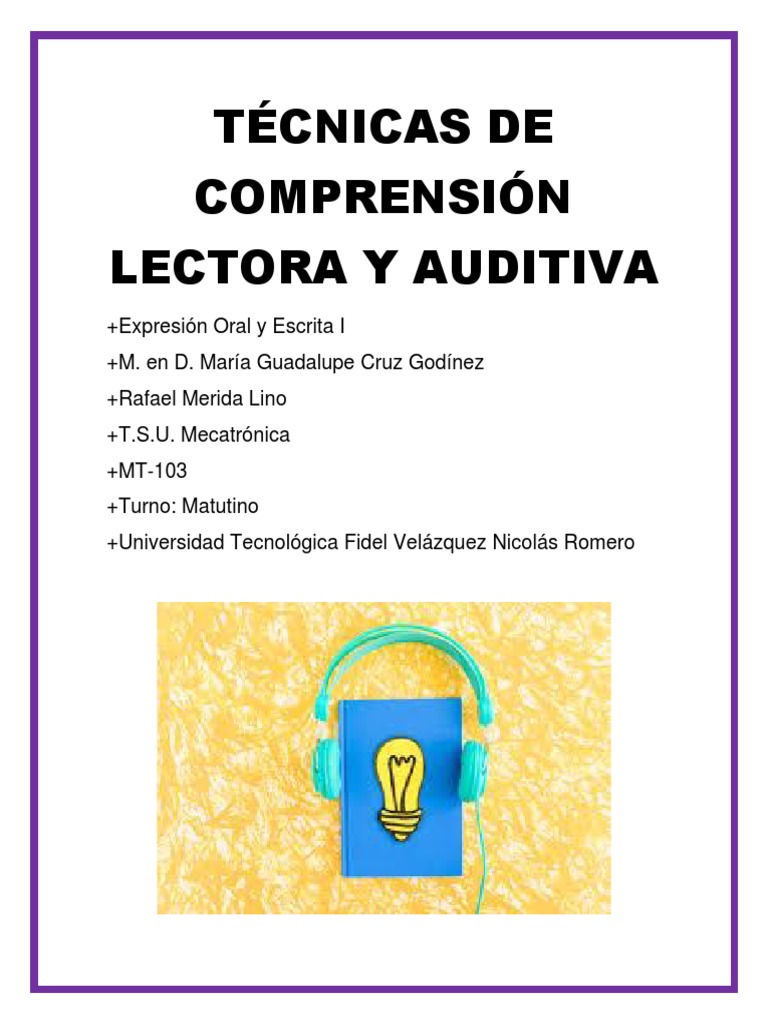Técnicas de Comprensión Lectora y Auditiva | PDF