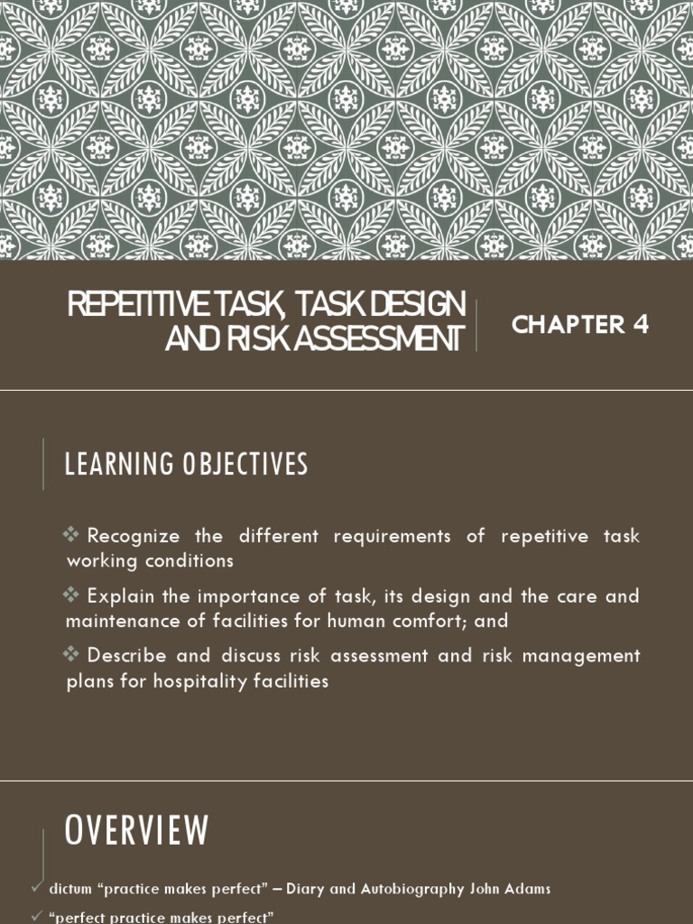 Repetitive Task Risk Assessment | PDF