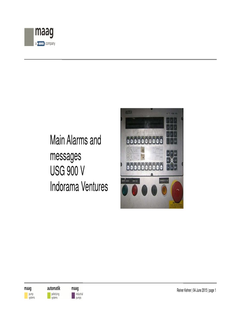 USG 900 V Alarm and Message Guide | PDF | Electric Motor | Electricity