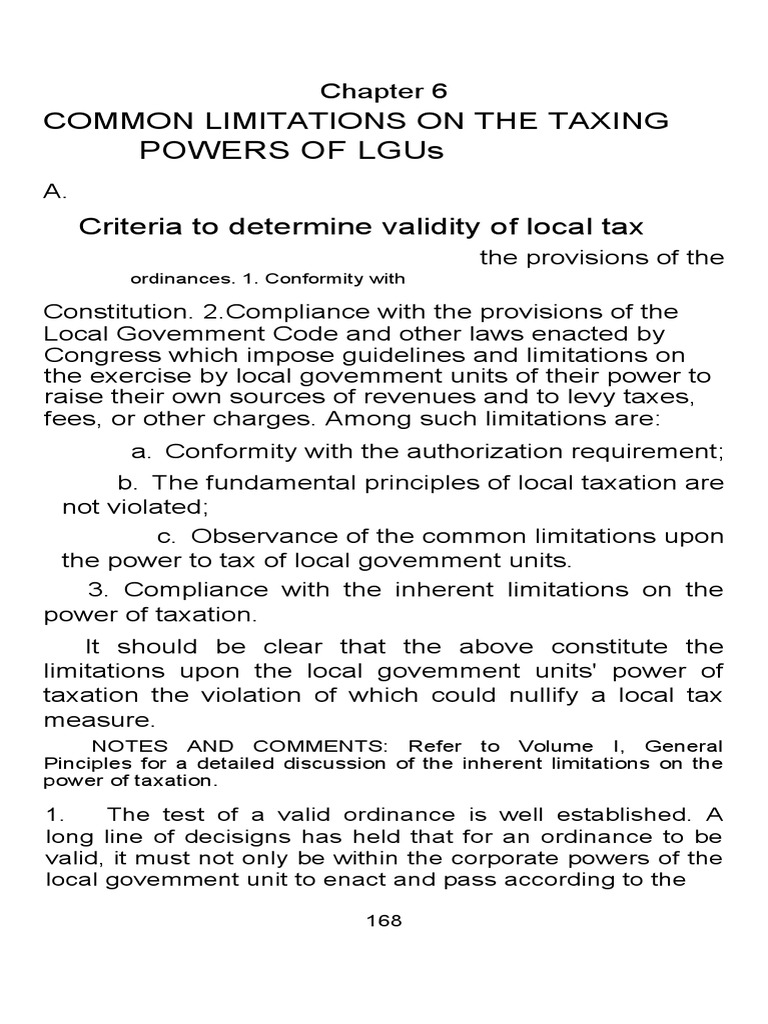 LGU Taxation Limitations | PDF | Taxes | Inheritance Tax