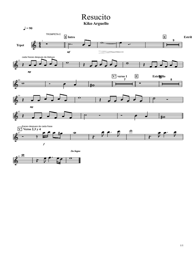 Resucito Trompeta en C | PDF