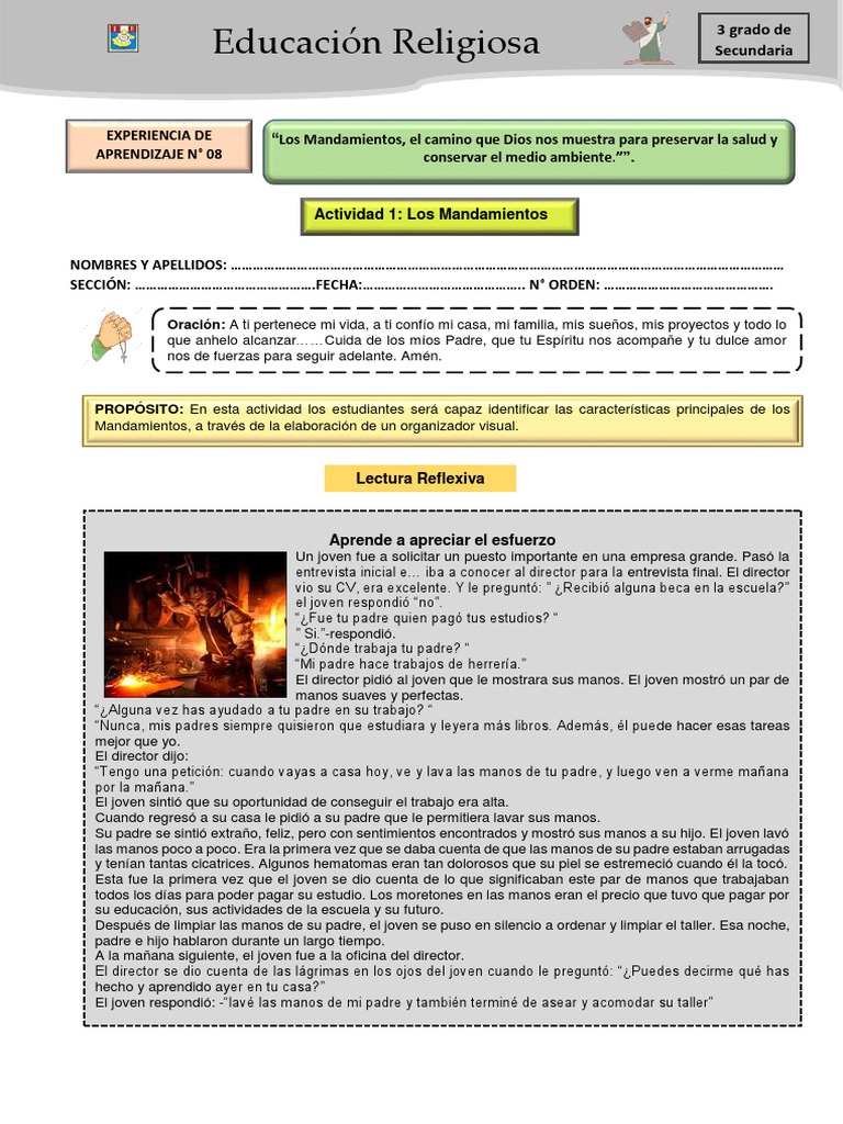 Semana 29 Tercero IV Bim | PDF | Diez Mandamientos | Creencia religiosa y doctrina