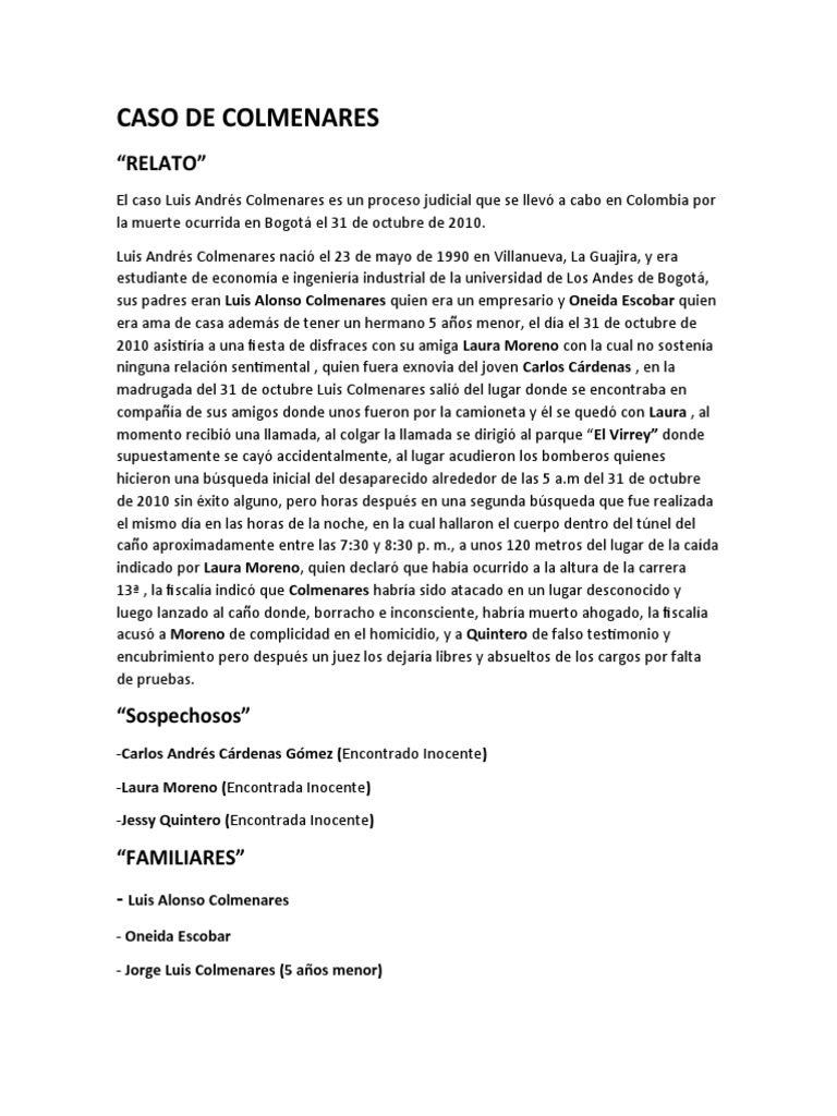 Caso de Colmenares | PDF