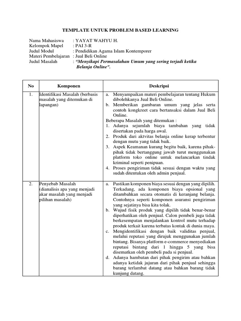 Analisis Materi Bahan Ajar (PBL) Modul 6 PAI Kontemporer | PDF