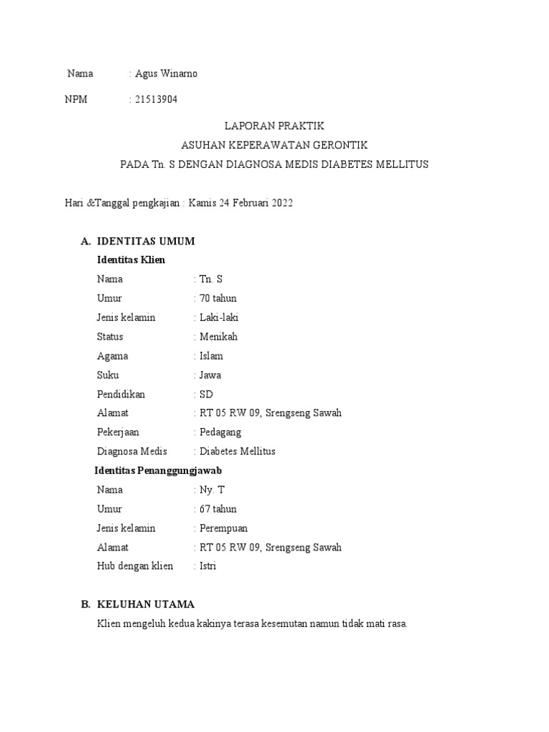 Askep Gerontik DM | PDF