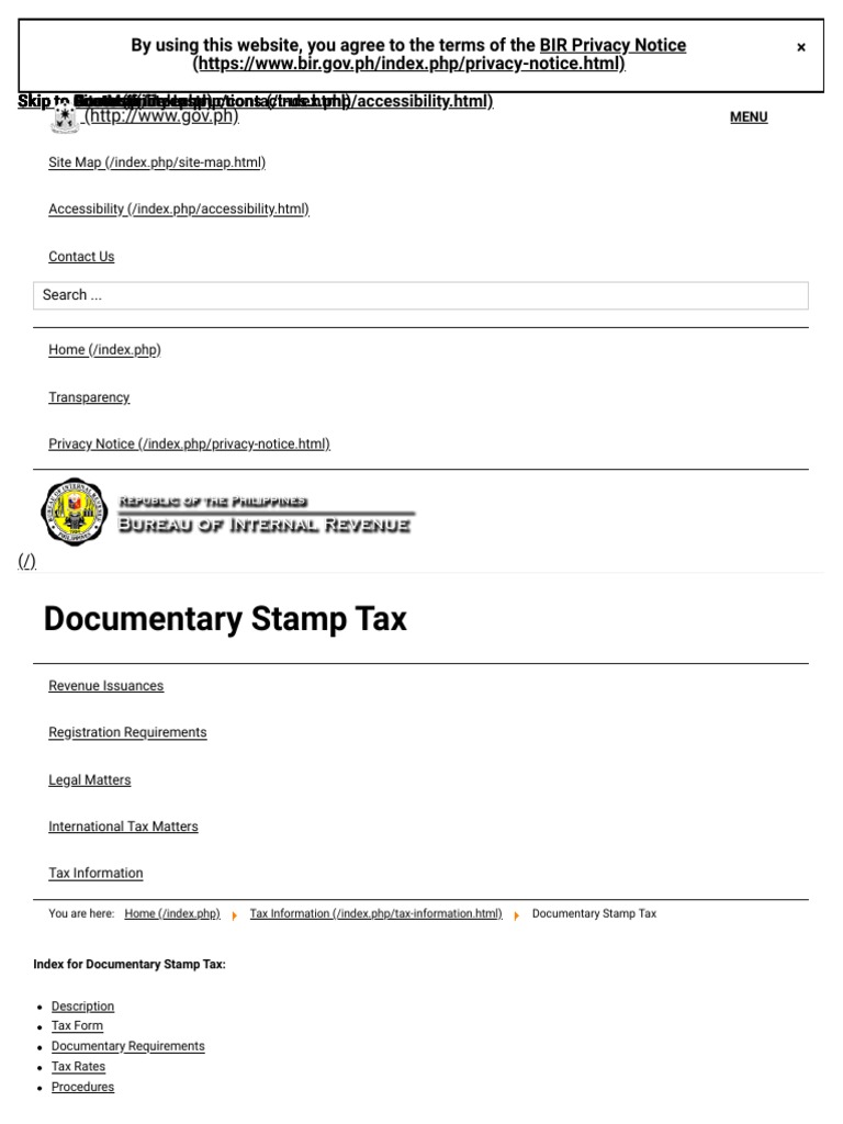 Documentary Stamp Tax - Bureau of Internal Revenue | PDF | Stocks | Taxes