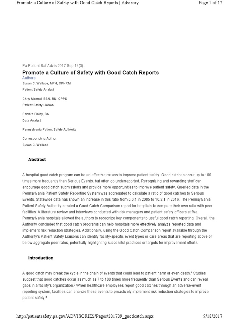 Good Catch | PDF | Patient Safety | Hospital