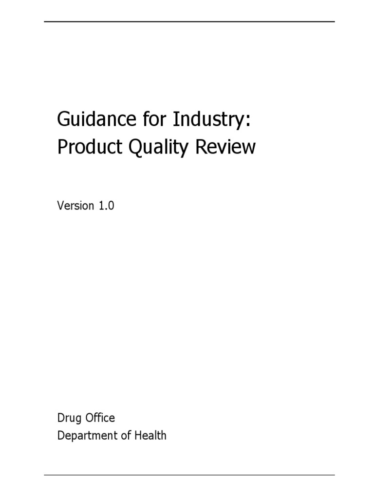 Guidance For Industry - Product Quality Review | PDF