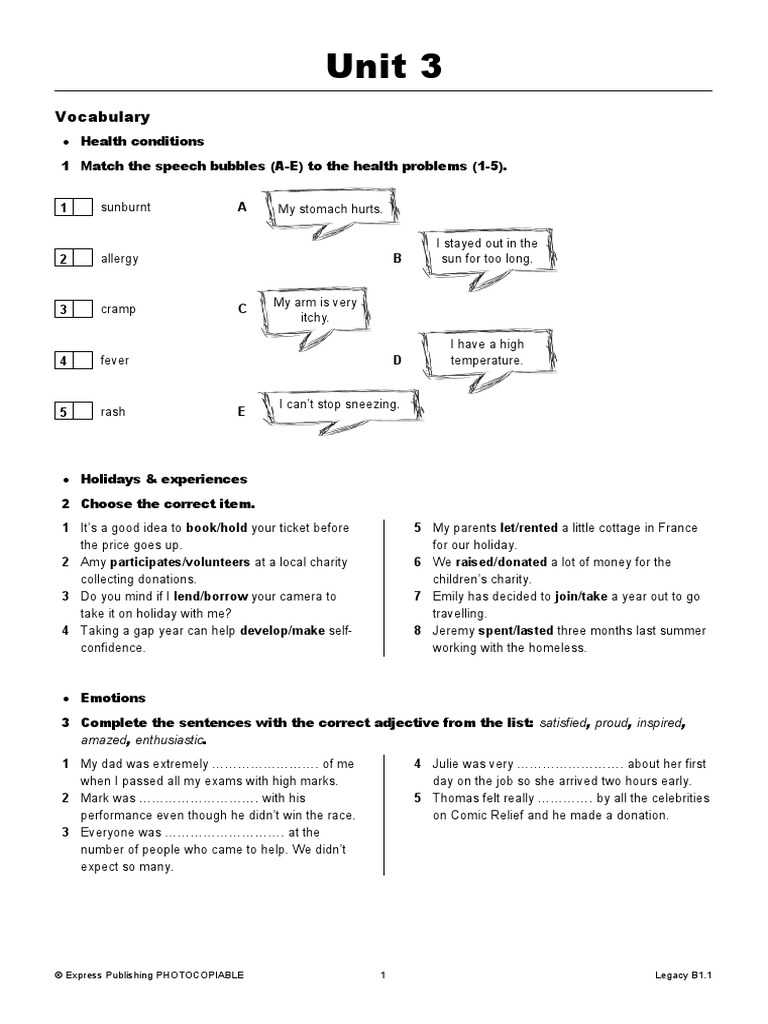 03 Legacy B1 - 1 Unit 3 | PDF | Linguistics | Grammar