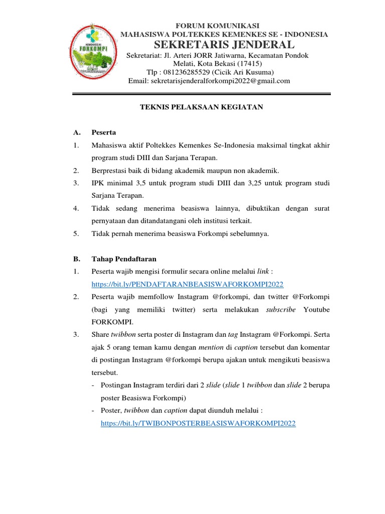 Beasiswa Forkompi 2025 untuk Mahasiswa | PDF | Ilmu Sosial | Seni