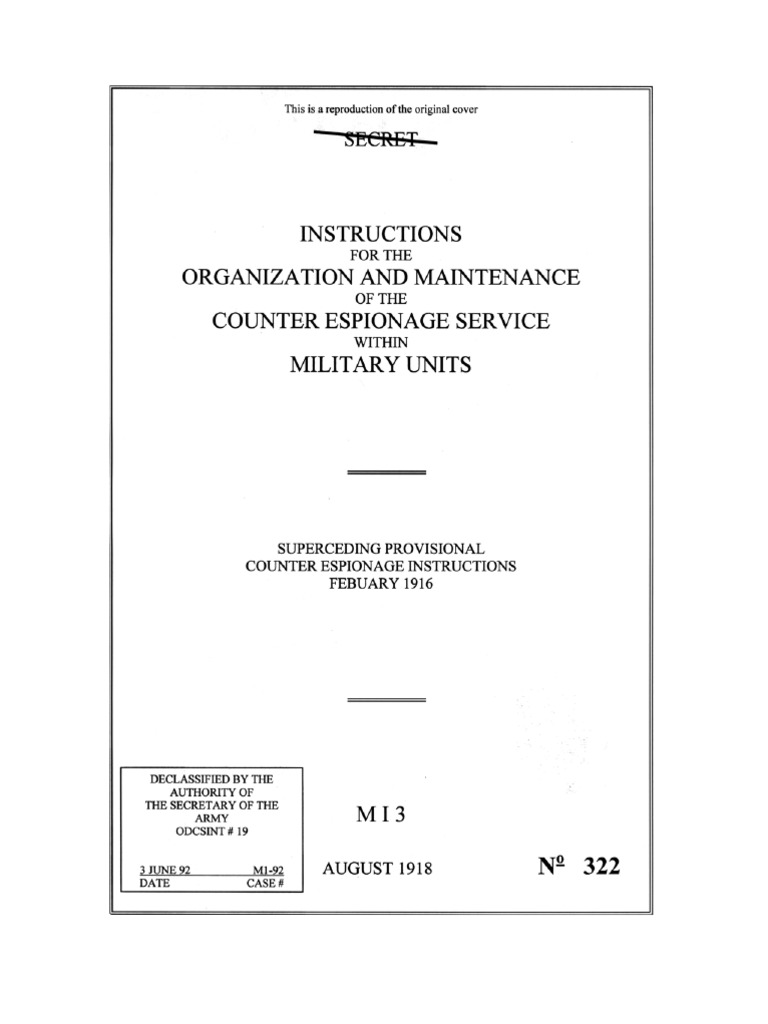 Instructions Counterespionage Units | PDF | Counterintelligence | Mail