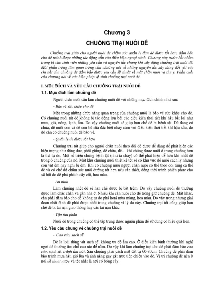 Chan Nuoi de Tho Chuong3 Phan1 | PDF