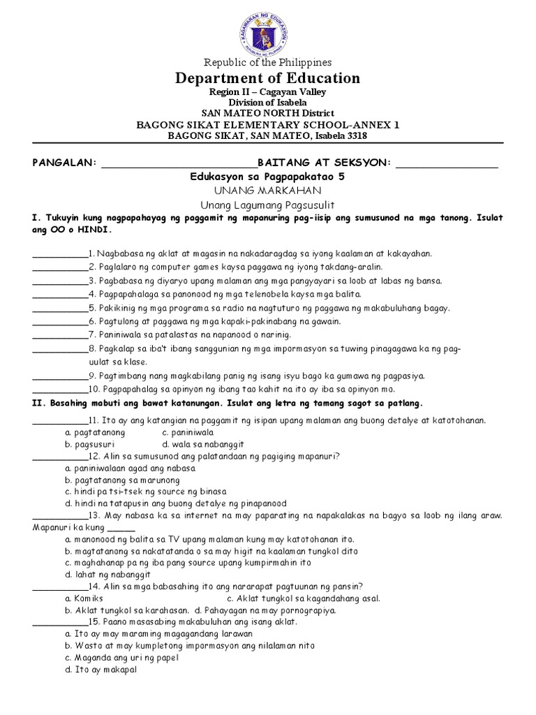 ESP 5 ST 1 (1) | PDF