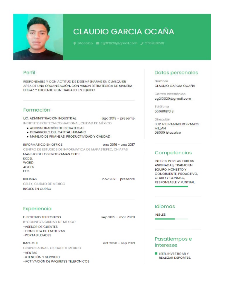CV Claudio Garcia Ocana | PDF