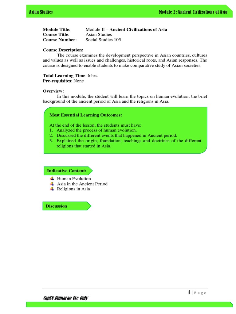 Module 2 | PDF | Human | Asia