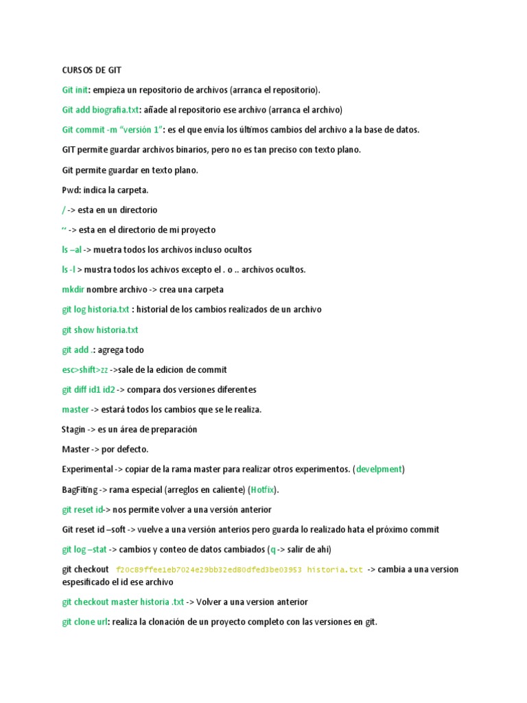 Guía Completa de Comandos Git | PDF | Software libre | Desarrollo de software