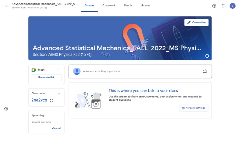 Advanced Statistical Mechanics - FALL-2022 - MS Physics F22 (15 F) Section - A (MS Physics F22 ...