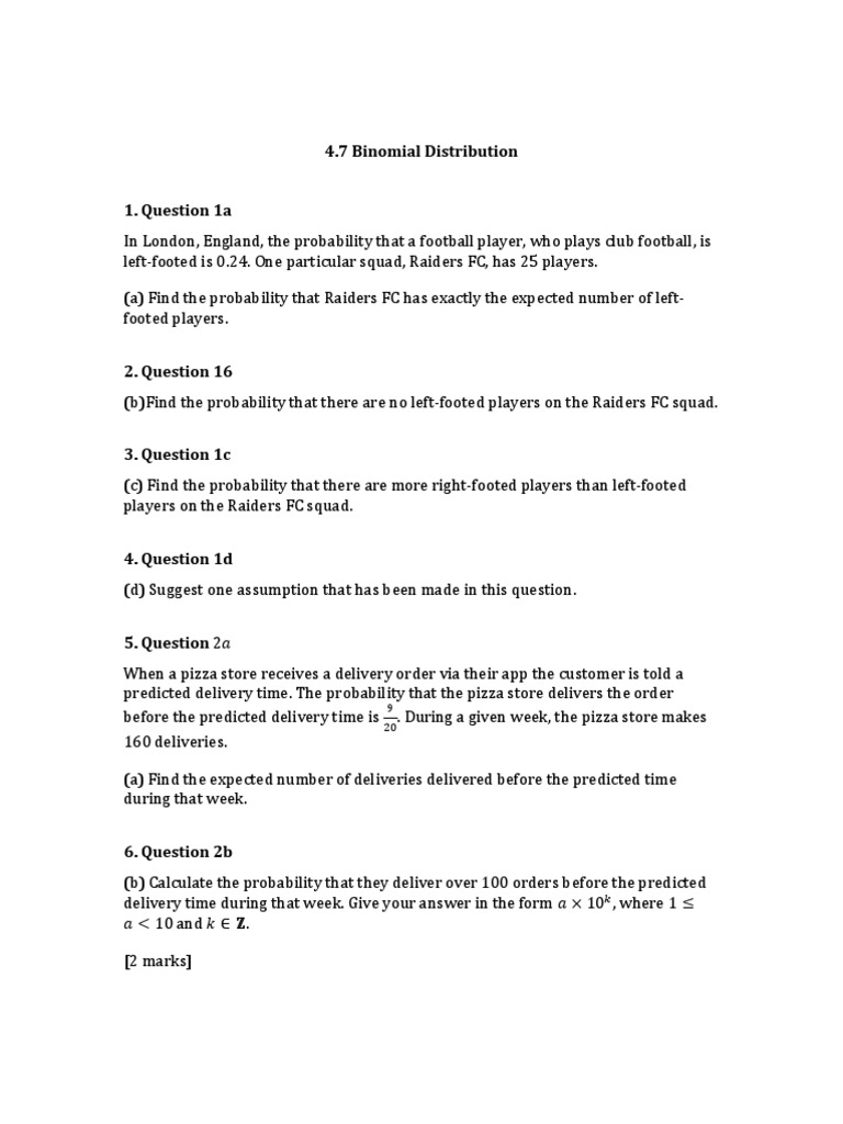 Binomial Hard Pdf Probability Distribution Applied Mathematics