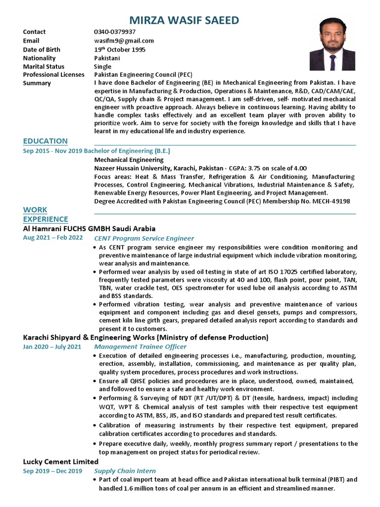 Wasif CV | PDF | Engineering | Unmanned Aerial Vehicle