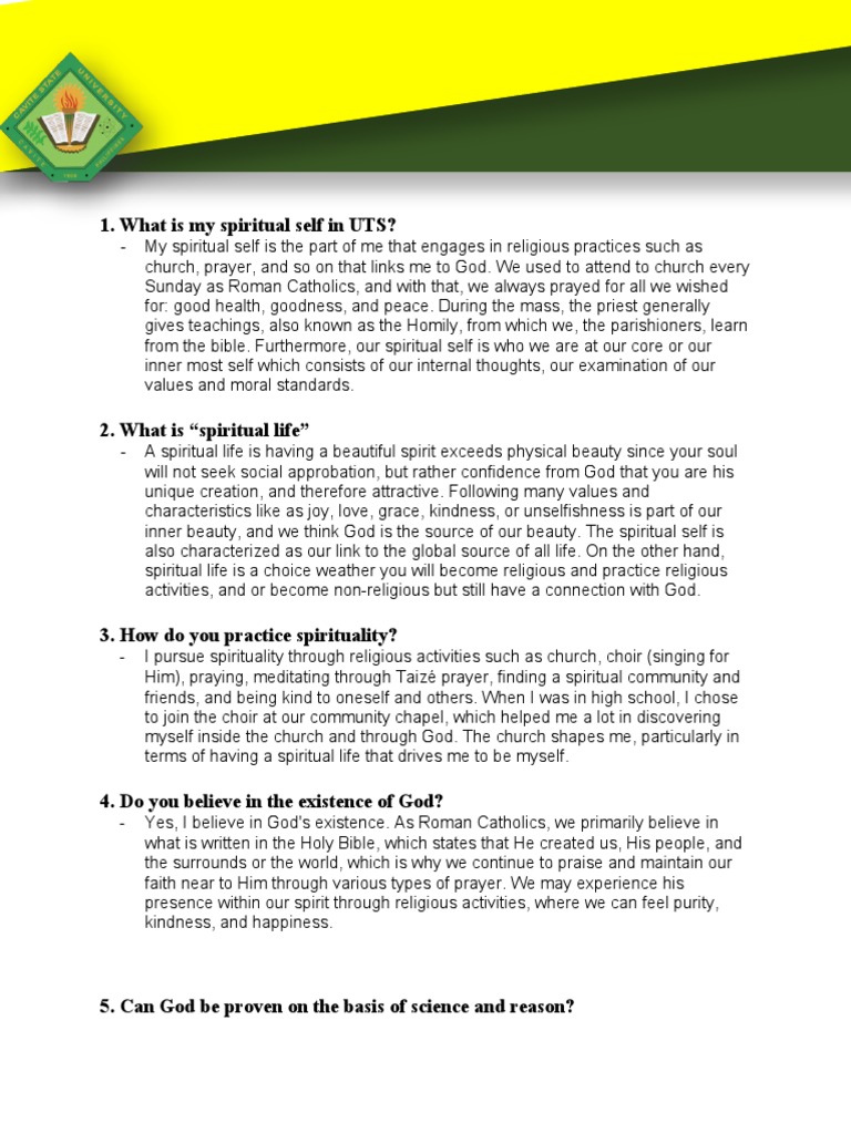 Reflection Paper Format | PDF | Spirituality | Prayer