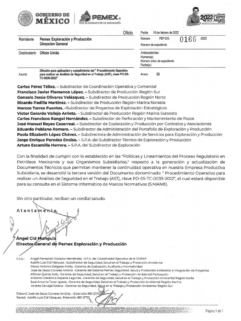 (Ast) Clave Po-Ss-Tc-0039-2022 | PDF