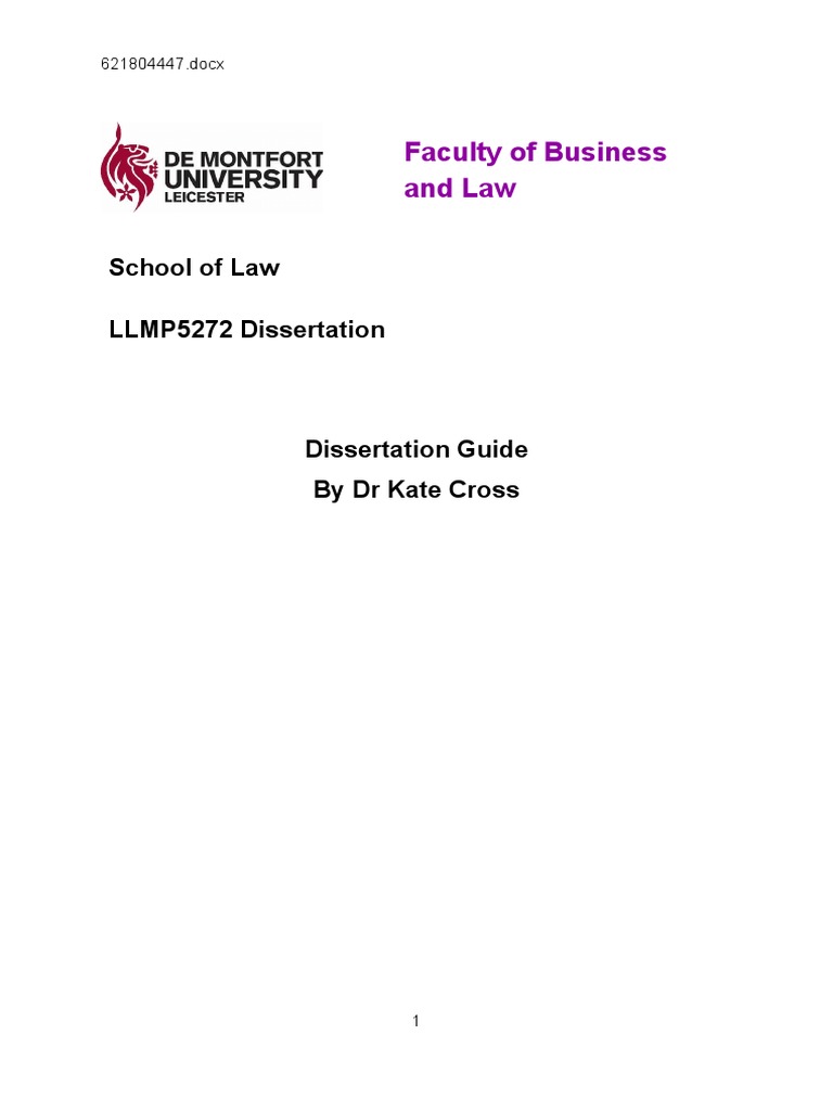 LLMP5272 Dissertation Guide v1 | PDF | Thesis | Theory