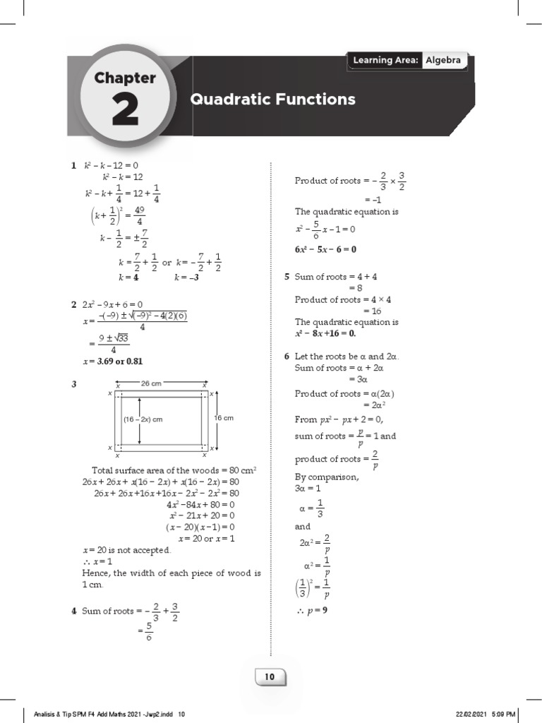 Analysis SPM F4 Add Maths-C2 | PDF | Zero Of A Function | Elementary ... Analysis SPM F4 Add Maths-C2 | PDF | Zero Of A Function | Elementary ...