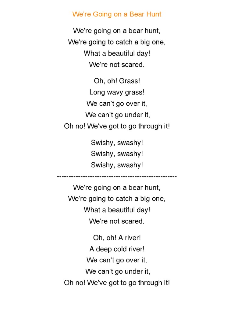 Bear Hunt Story and Lyrics PDF | PDF