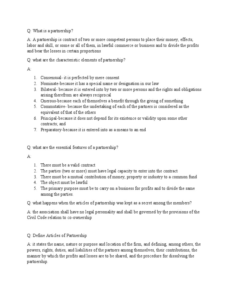 Midterm Notes (Partnership) | PDF | Partnership | Limited Partnership