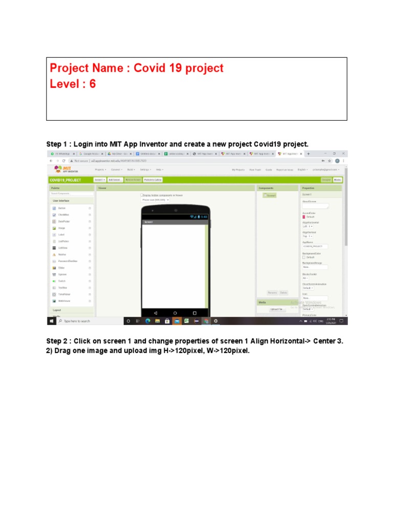 New Level 6 MIT App Inventor Covid 19 Project | PDF | Password ...