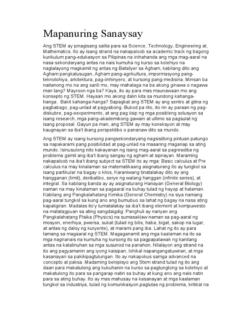 Mapanuring Sanaysay | PDF