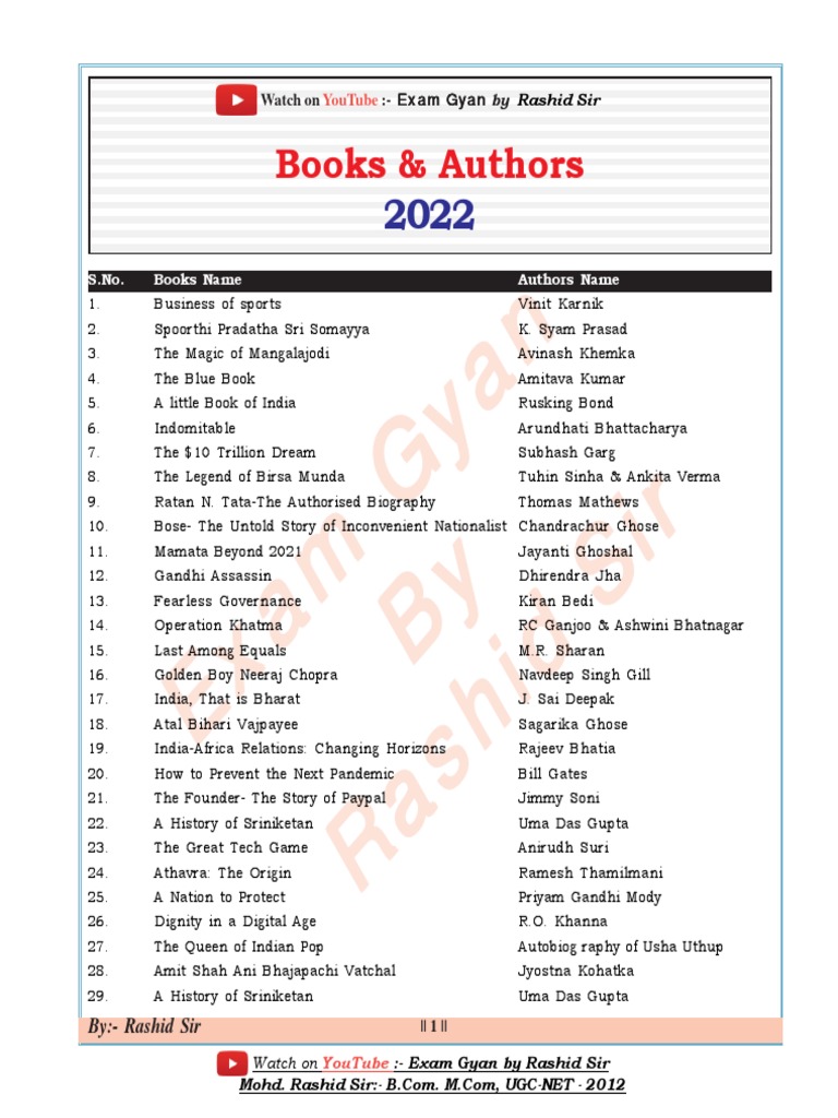 Books & Authors 2022 | PDF