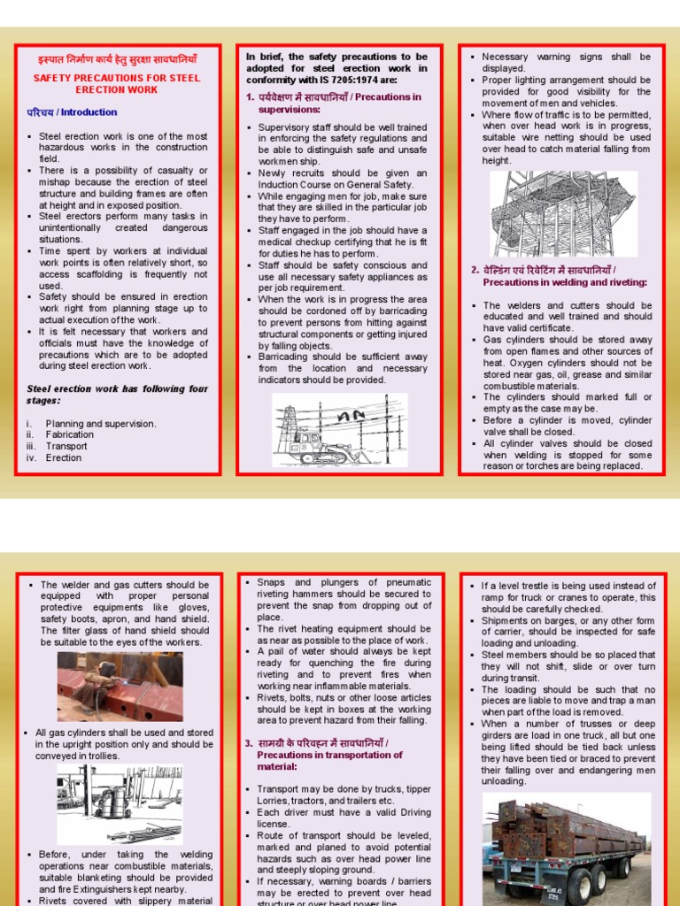 Steel Erection Safety Guide | PDF | Crane (Machine) | Welding