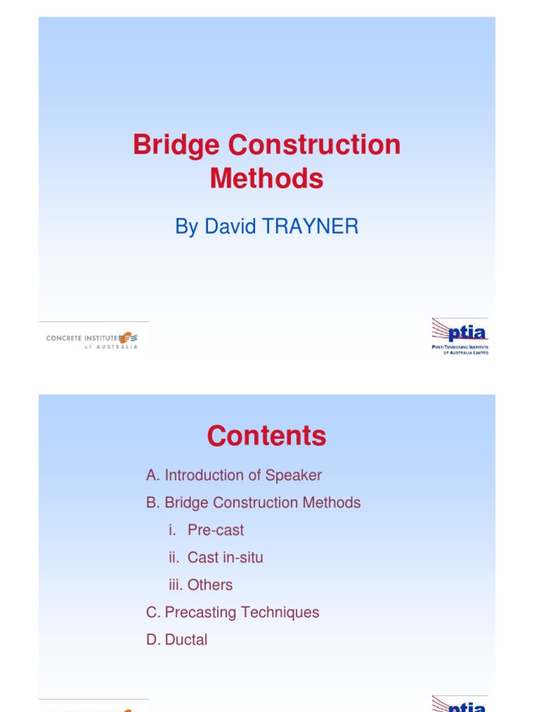 Bridge Construction Methods Contents | PDF | Precast Concrete | Building Engineering