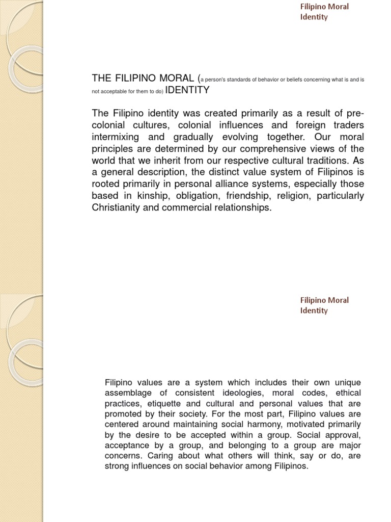 Filipino Moral Identity | PDF | Social Institutions | Behavioural Sciences