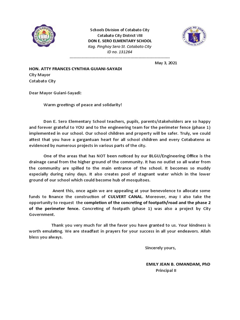 Letter To Mayor | PDF