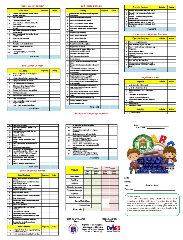 Unified Eccd Checklist - English | PDF | Toys | Cognitive Science