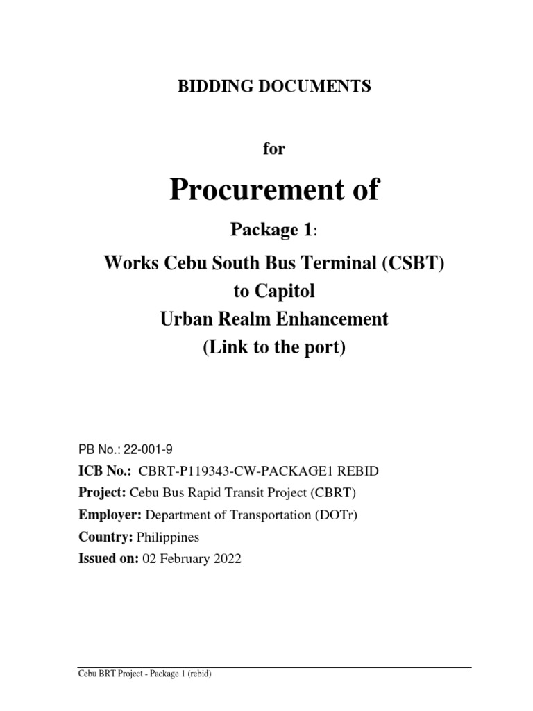 Cebu BRT Bidding Documents | PDF | Loans | Banks