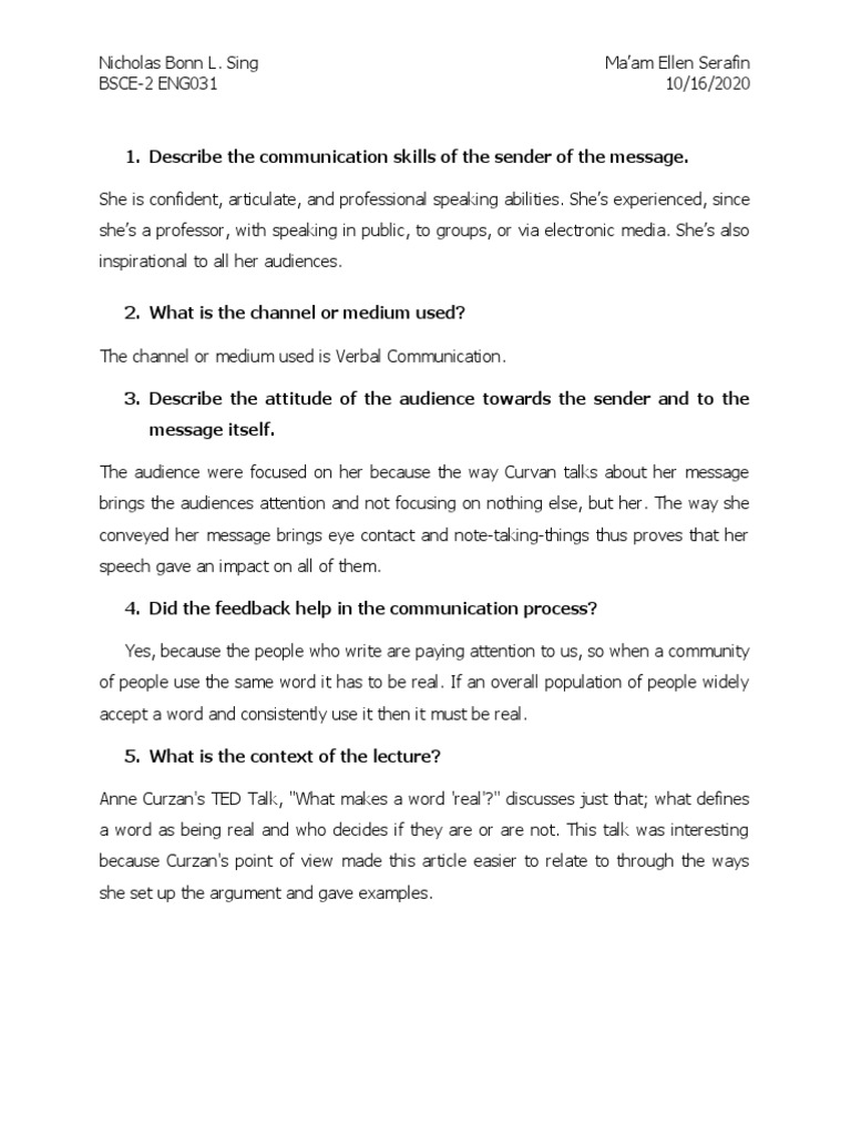 ENG031 - Reflection Paper - Nicholas Bonn Sing | PDF | Science ...