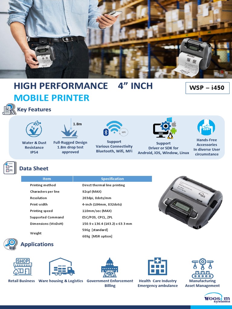 Woosim WSP-i450 - E-Catalog | PDF