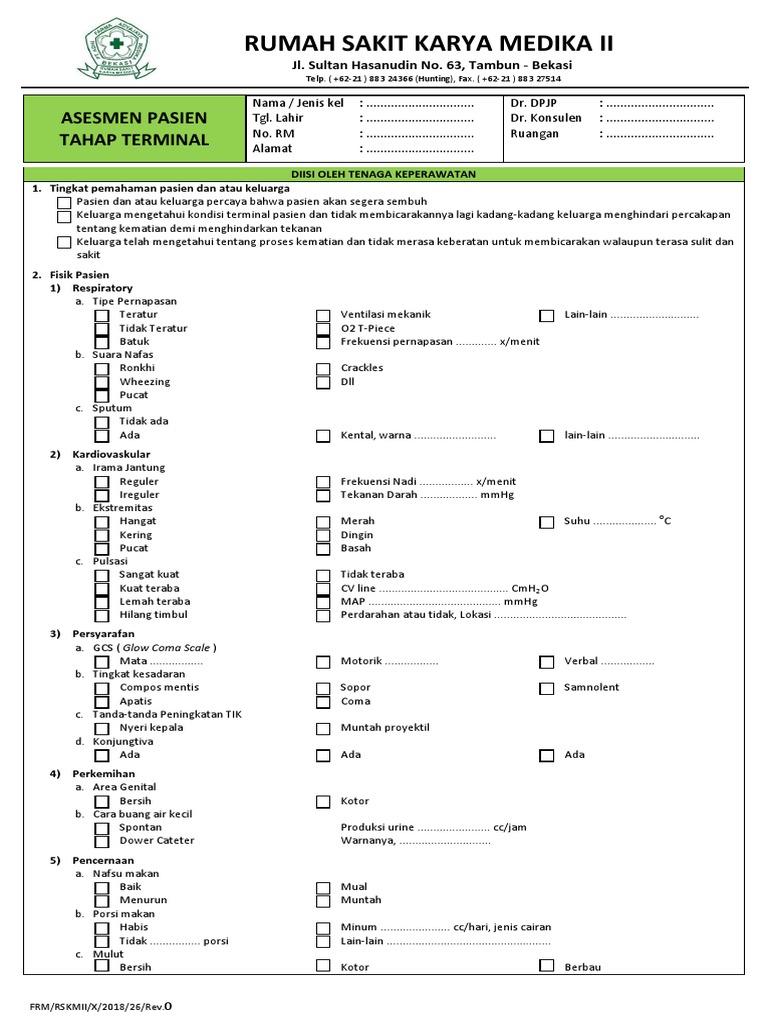 Form Asesmen Terminal | PDF