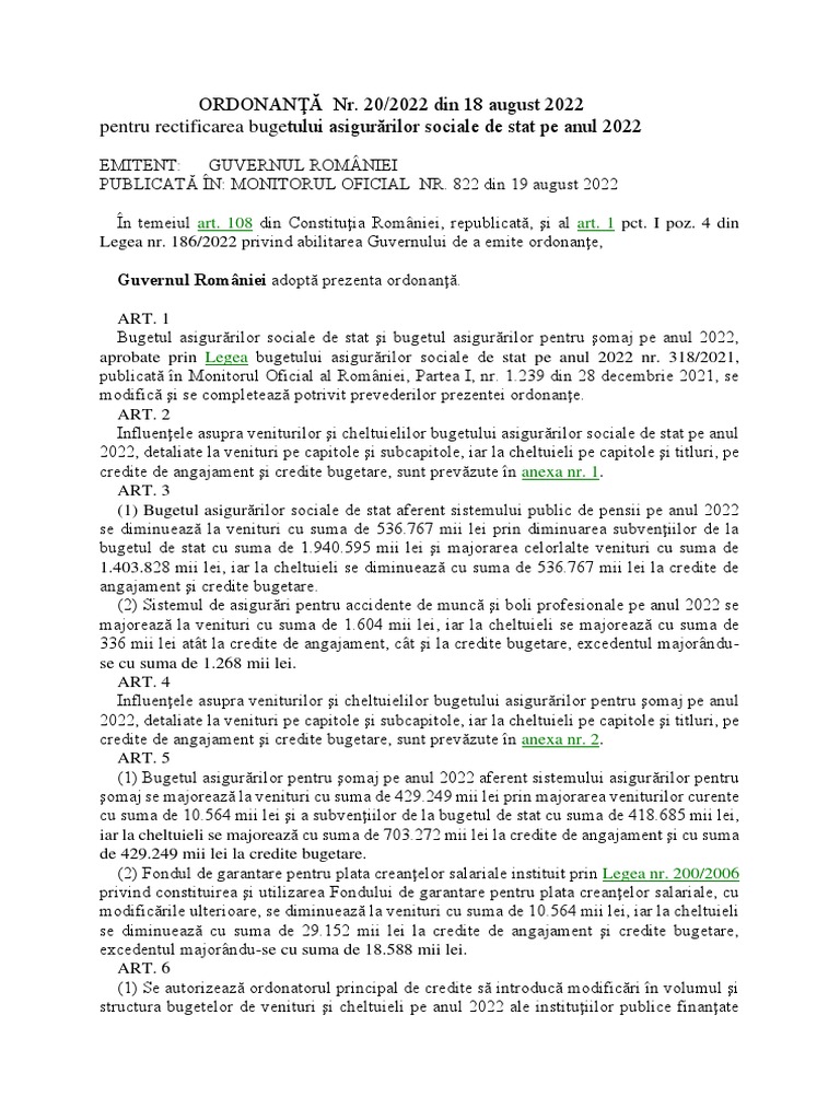 Ordonanta 20 2022 | PDF