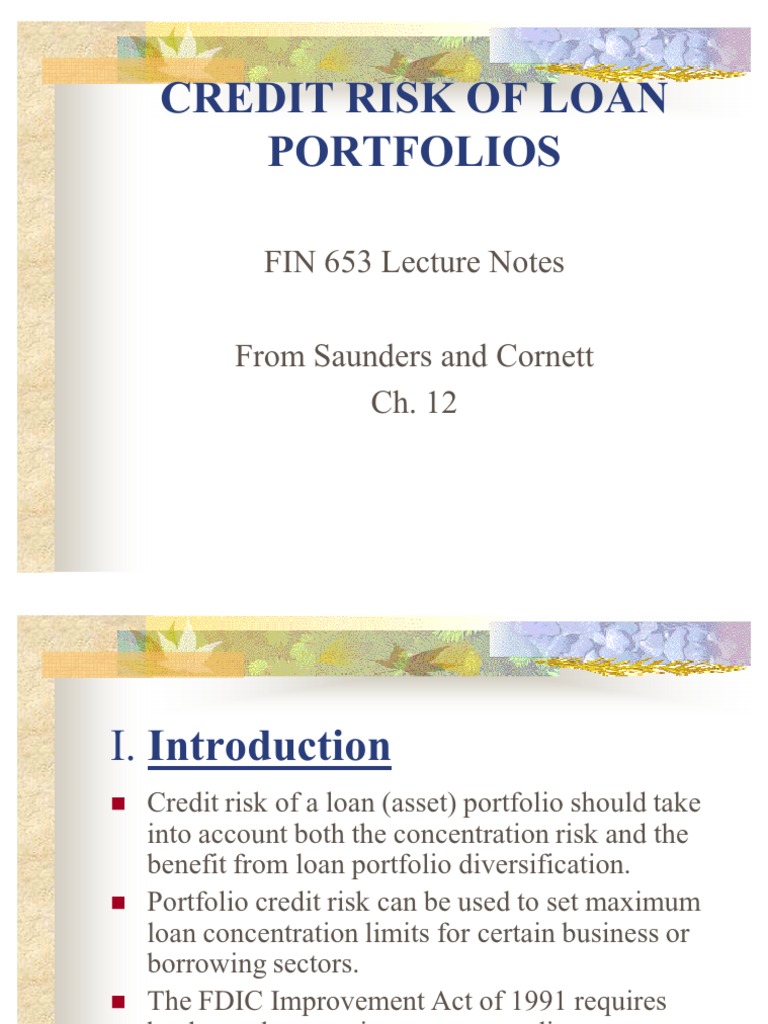 Analysis of Credit Risk and Loan Portfolio Diversification Using Modern ...