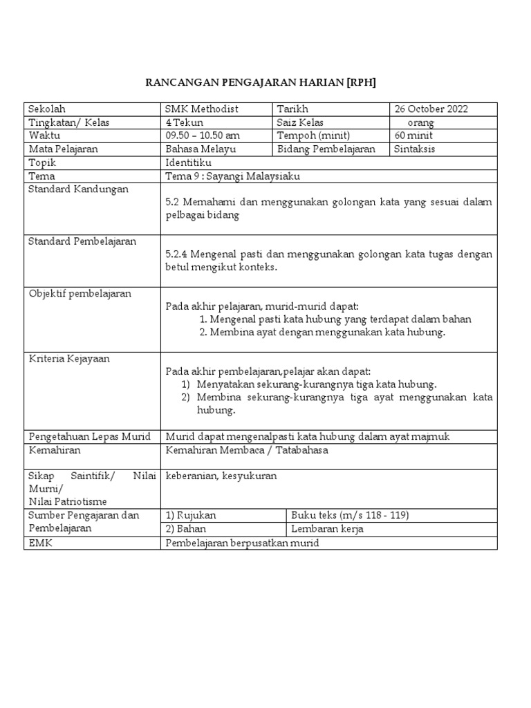 RPH Pencerapan Oct 2022 | PDF