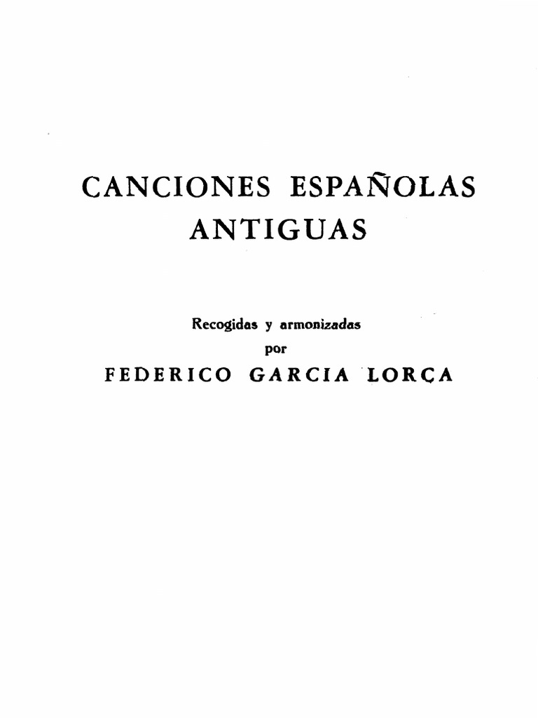 García Lorca, Federico - Canciones Españolas | PDF