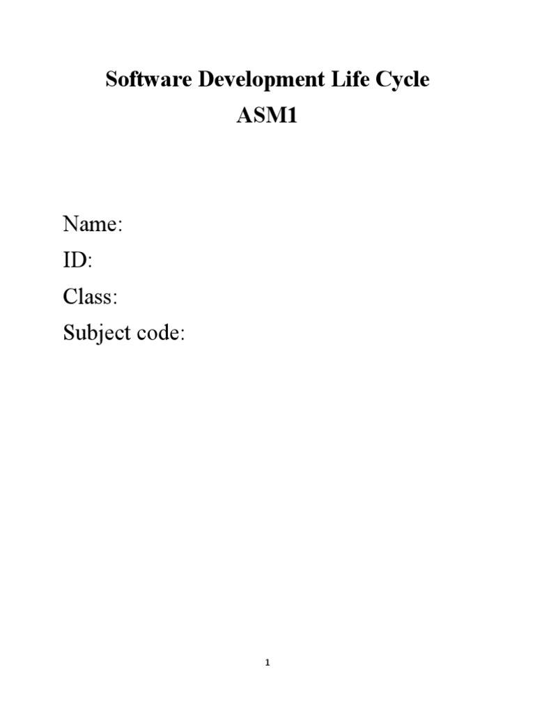 Software Development Life Cycle ASM1 | Download Free PDF | Software ...