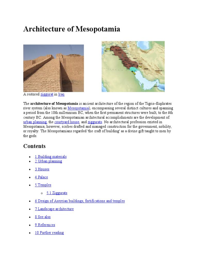 Architecture of Mesopotamia 1A 2 2 | PDF
