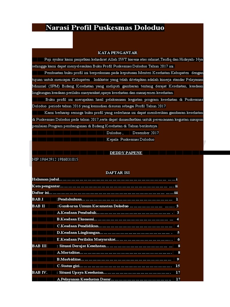 Narasi Profil Puskesmas Karanggeneng (Contoh) | PDF